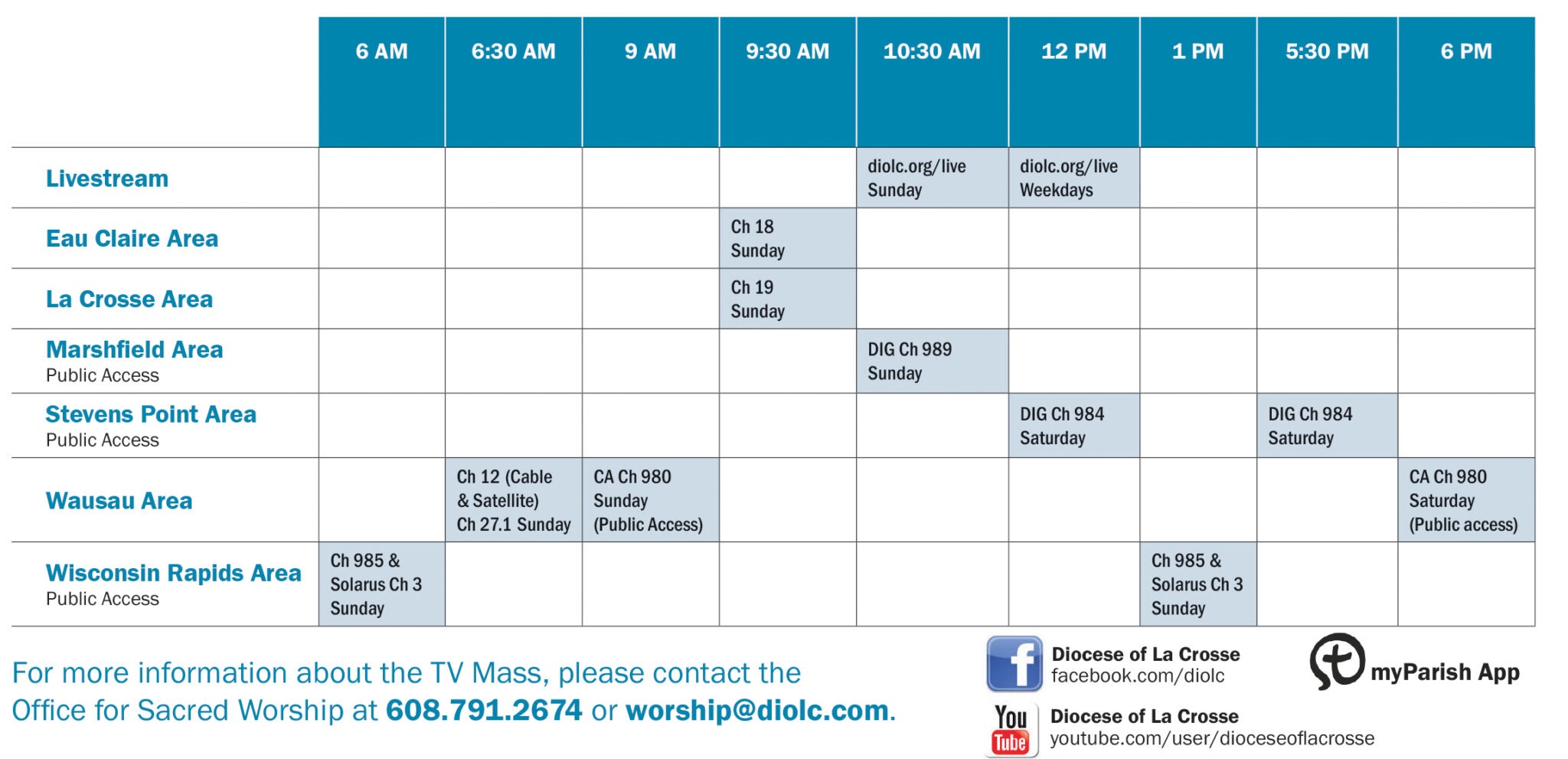 Televised & Livestream Mass Schedule | Catholic Life - The Roman ...